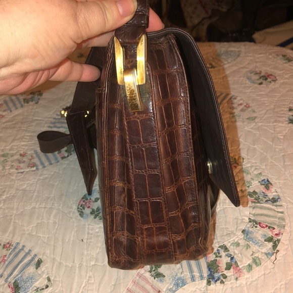 Perlina | Bags | Perlina Croc Embossed Leather Cross Body Bag Aa | Poshmark
